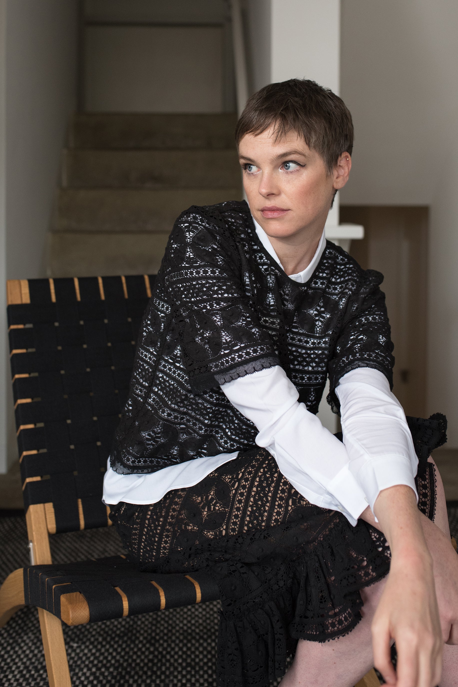 Black Nottingham Cluny Lace Top | Made in England | Justine Tabak